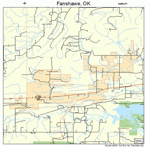 Fanshawe Oklahoma Street Map 4025400