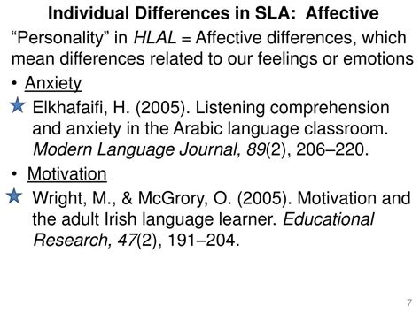 Ppt Individual Differences In Sla Powerpoint Presentation Free