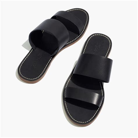 Madewell Shoes Euc Madewell Black Leather Slide Sandals Poshmark