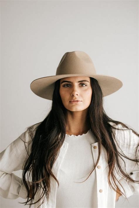Gigi Pip Hats For Women Emma Stiff Brim Fedora Felt Hats Wide Brim