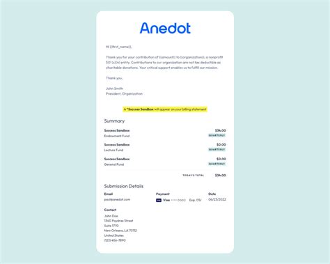Donation Receipt Template Best Practices Anedot