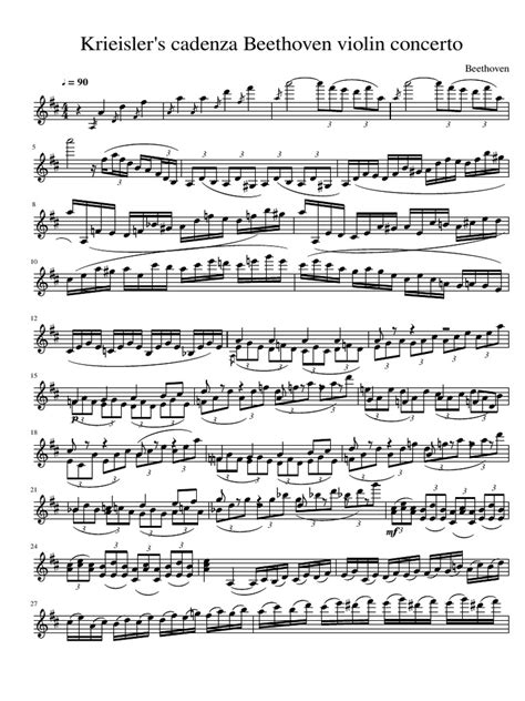 Krieislers Cadenza Beethoven Violin Concerto Pdf