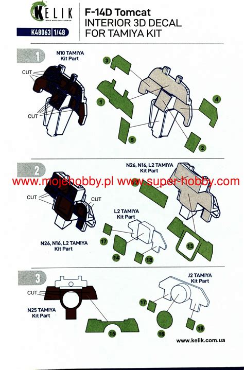 F 14d Tomcat Interior 3d Decals For Tamiya Kit Kelik K48063