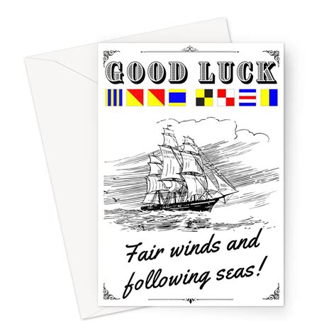 Nautical Good Luck Card Fair Winds And Following Seas Great Harbour