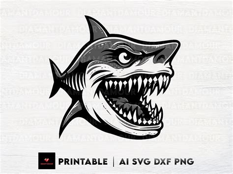 Shark In The Ocean Svg Shark Design Svg Shark Svg Shark Etsy