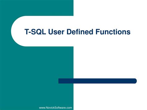 Ppt User Defined Functions In Sql Server 2005 Powerpoint Presentation