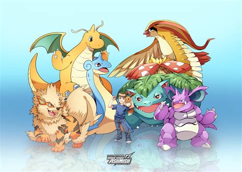 Commission Work Pokemon Team Illustration