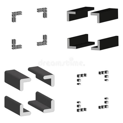 Corner Block Icon Isometric Angle Form Industrial L Shape Vector