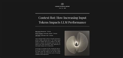 Context Rot How Increasing Input Tokens Impacts Llm Performance··chroma