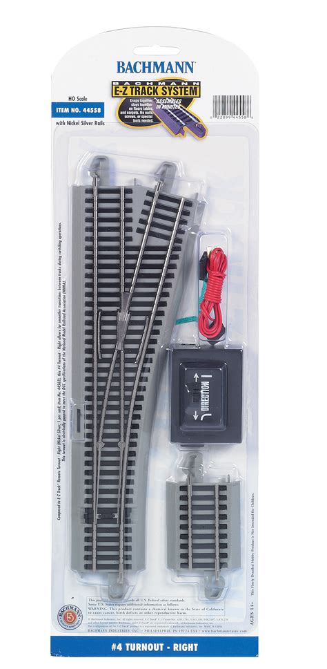 4 Turnout Right Ho Scale Nickel Silver [44558] 72 50 Bachmann Trains Online Store