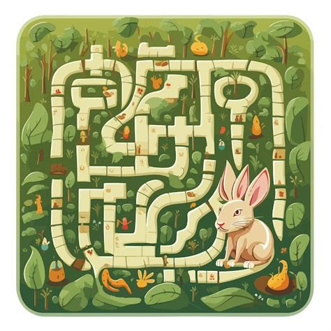 Rabbit Maze Games Template Illustration Premium Ai Generated Vector