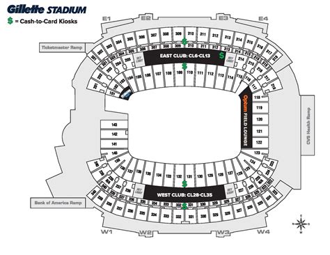 Gillette Stadium Seating Chart Interactive Cabinets Matttroy