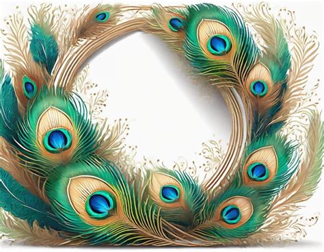 Premium Vector Frame With Peacock Feathers Premium Vector Frame With Peacock Feathers