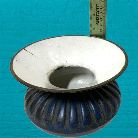 Antique Railroad Cast Iron Spittoon Cuspidor Enamel Lined Rare Etsy