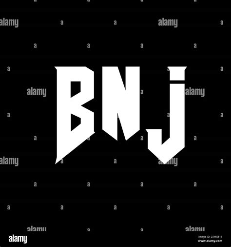 Bnj Letter Logo Design For Technology Company Bnj Logo Design Black And White Color Combination