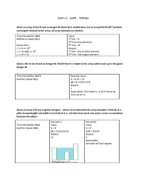 Assignment List Just Chill Day 4 1 List Tuple Given An Array Of Size N And An Integer M