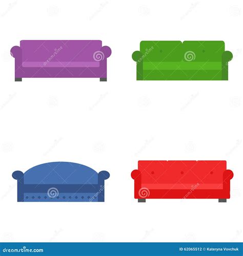 Sofa Set Modern And Classic Couch Set Stock Vector Illustration Of Modern Light 62065512