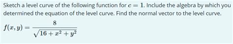 Solved Sketch A Level Curve Of The Following Function For Chegg