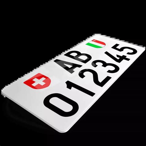 Plaque Immatriculation Auto Suisse Arrière 30x16 Cm