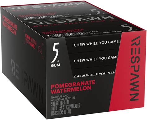 Respawn By 5 Gum Mental Focus Gum Cool Mint Sugar Free