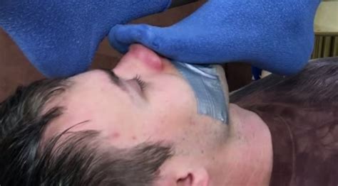 Guy Getting His Nose Rub And Squished By Feets