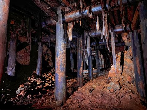 1880‘s Era Square Set Timbering With Strips Of Tree Bark Falling Off R Theforgottendepths