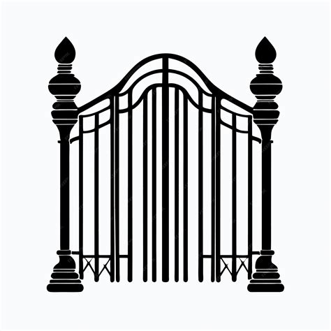 Premium Vector Fence Gate Vector Illustration