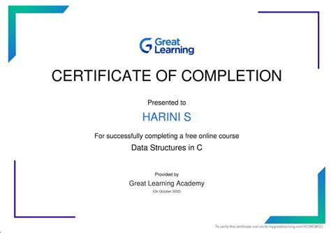 Datastructures C Greatlearningacademy Certification Harini S