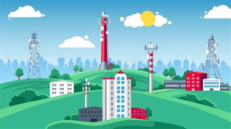 Landscape With Transmittion Tower Telecom Communication Antenna
