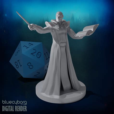 Human Male Illusionist Wizard 28mm Scale Miniature For Dandd Shapeways Pathfinder And Other