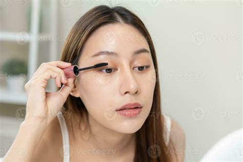 Happy Beauty Concept Cute Asian Young Woman Girl Smile Make Up Face