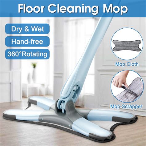 Home X Type Microfiber Floor Mop 360° Rotating Flat Mops Hand Free Wash