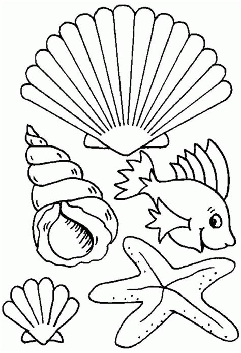 Seashell Printable Coloring Pages At Ganmelissablog Blog