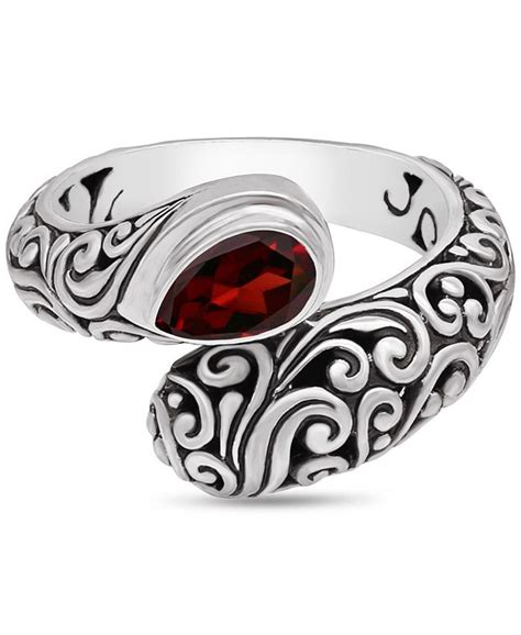 Devata Garnet And Bali Filigree Ring In Sterling Silver Size 8 Macys