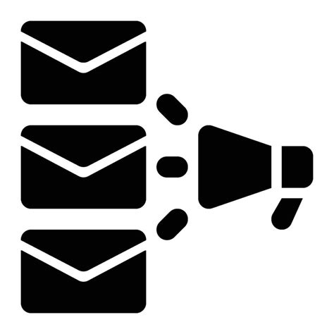 Broadcast Email Mass Email Glyph Solid Icon 55915224 Vector Art At