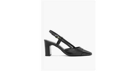 Black Leather Slingback Pumps