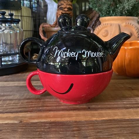 Disney Kitchen Disney Mickey Mouse Stacking Teapot And Cup Set With