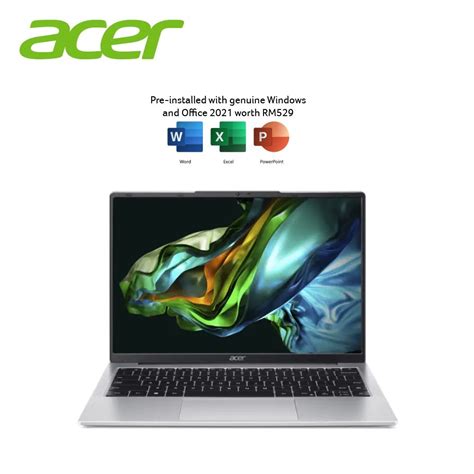 Acer Aspire Lite Al P C B Wuxga Laptop Pure Silver N Gb Gb Ssd Intel