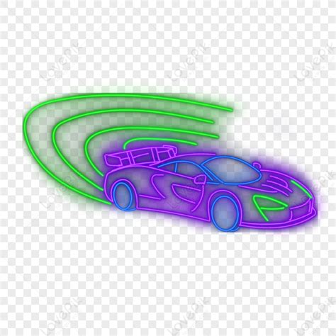 네온 조명 일러스트 효과 스포츠카보라색경주차 Png 일러스트 무료 다운로드 Lovepik