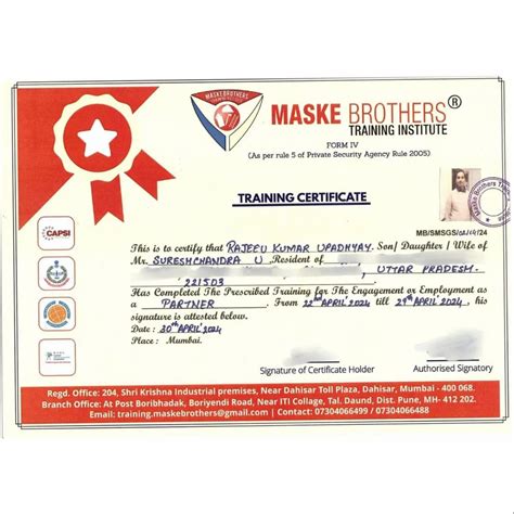 Security Guards Training Certificates For Up At ₹ 5000license In