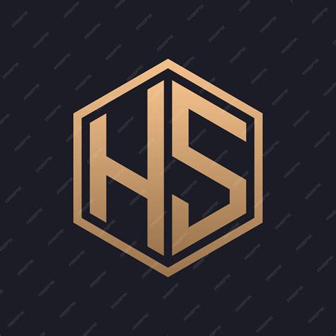 Elegante Letra Hexagonal Diseño Inicial Del Logotipo Hs Modelo De