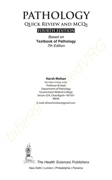 Pathology Mcqs Introduction To Pathology General Pathology Pdf