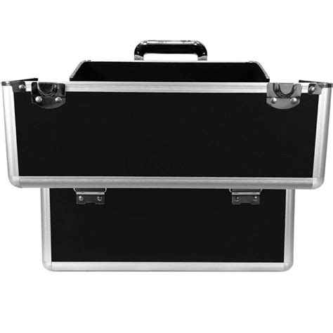 Kuferek Kosmetyczny Mały 2 Poziomy Czarny