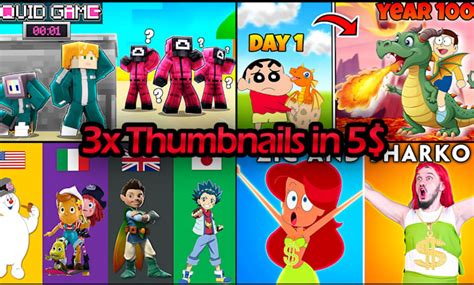 Draw Cartoon Youtube Thumbnails For Rust Roblox Minecraft By Omicstar