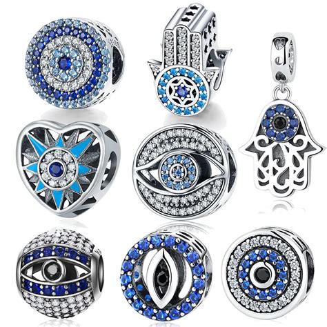 Colgante De Plata De Ley 925 Con Ojos Azules Para Mujer Pulsera