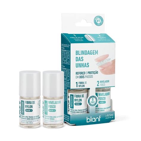 Kit Blindagem Das Unhas Fibra Nylon Nivelador Fosco Blant Fortalecedor De Unhas Fracas