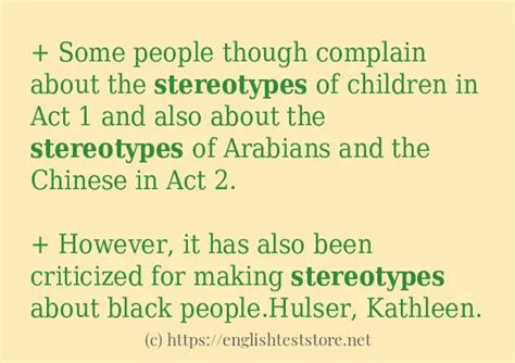 In Sentence Examples Of Stereotypes Englishteststore Blog