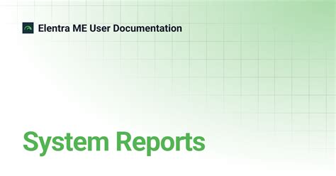 system reports elentra me user documentation