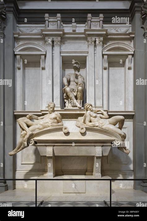 Tomb Of Giuliano De Medici With Sculptures Of Night And Day By
