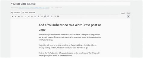 comment afficher une vidéo youtube sur wordpress